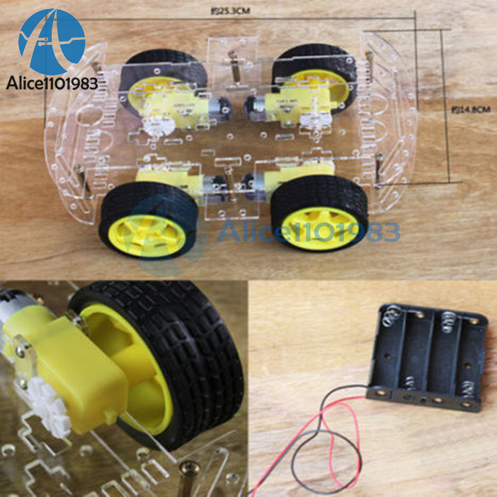 NEW 4WD Robot Smart Car Chassis Kits car with Speed Encoder for Arduino ...