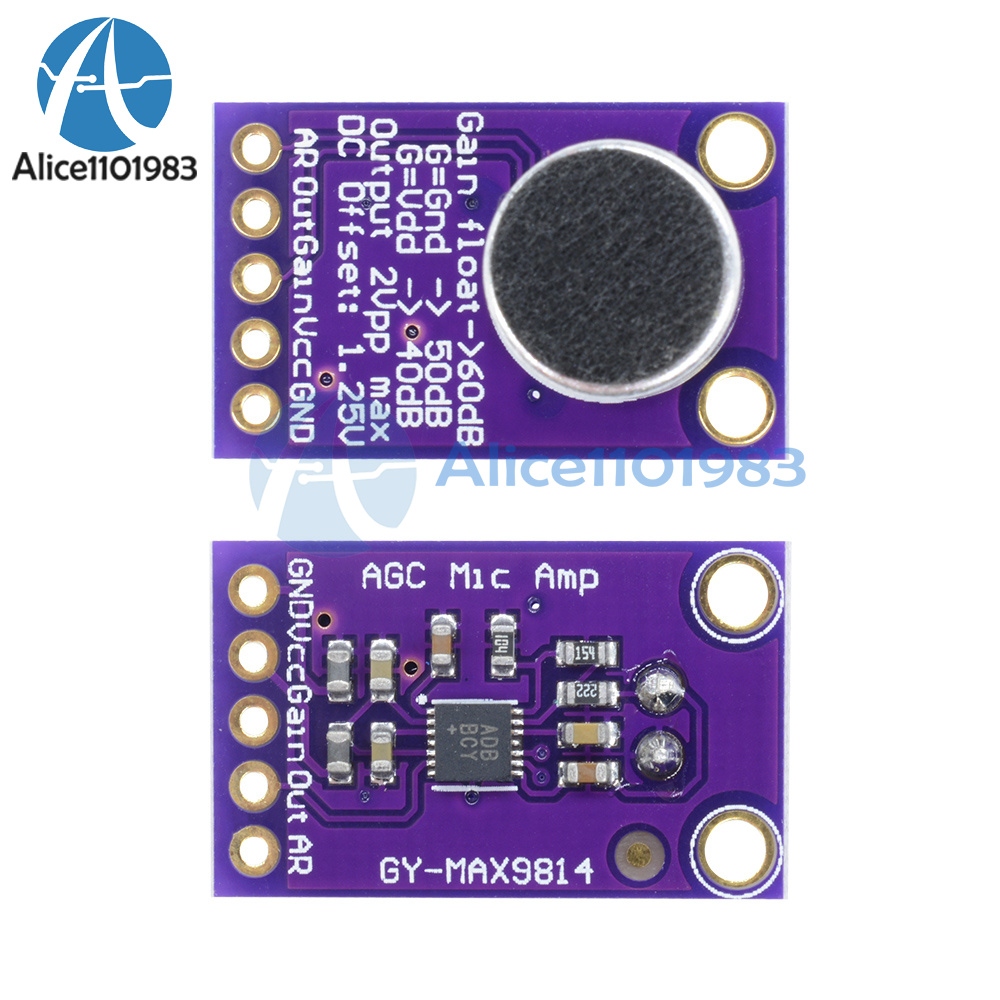 MAX9814 Microphone AGC Amplifier Board Module Auto Gain Control for ...