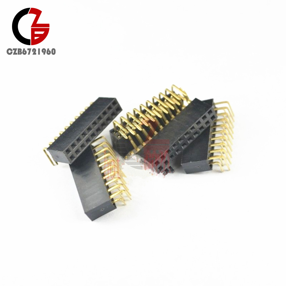 2x4~2x20 Pin Header 2.54mm Pitch Connector Right Angle Female Double ...