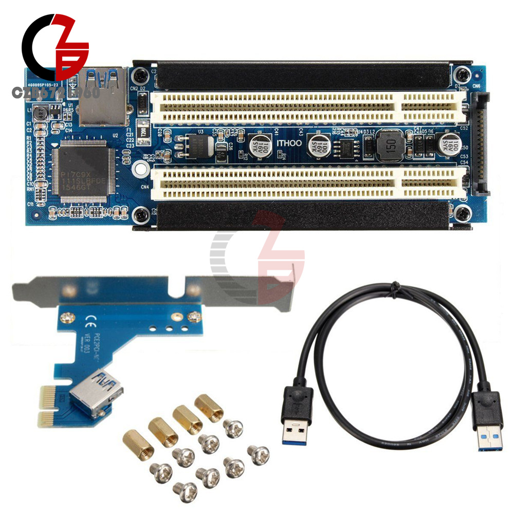 PCI E Express X1 To Dual PCI Riser PCI E 1x To 16x USB 3 0 Extend