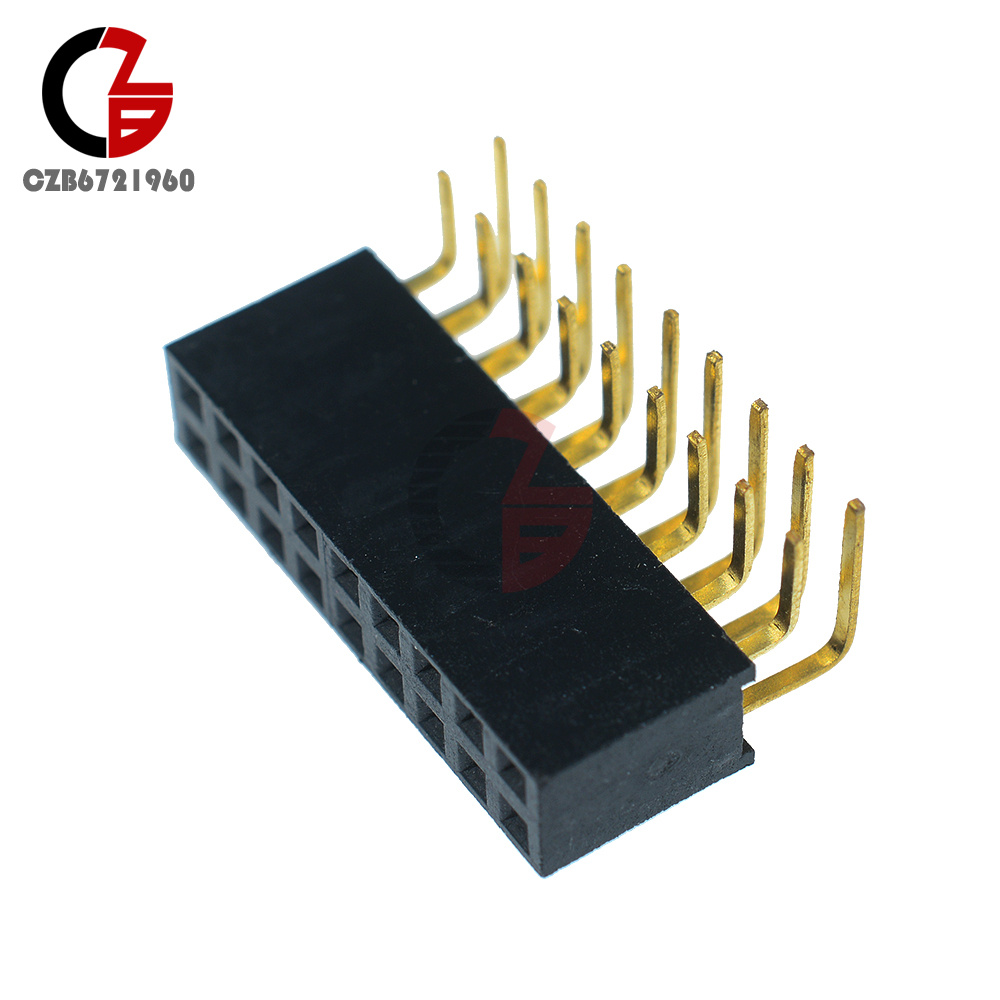 2x4~2x20 Pin Header 2.54mm Pitch Connector Right Angle Female Double ...
