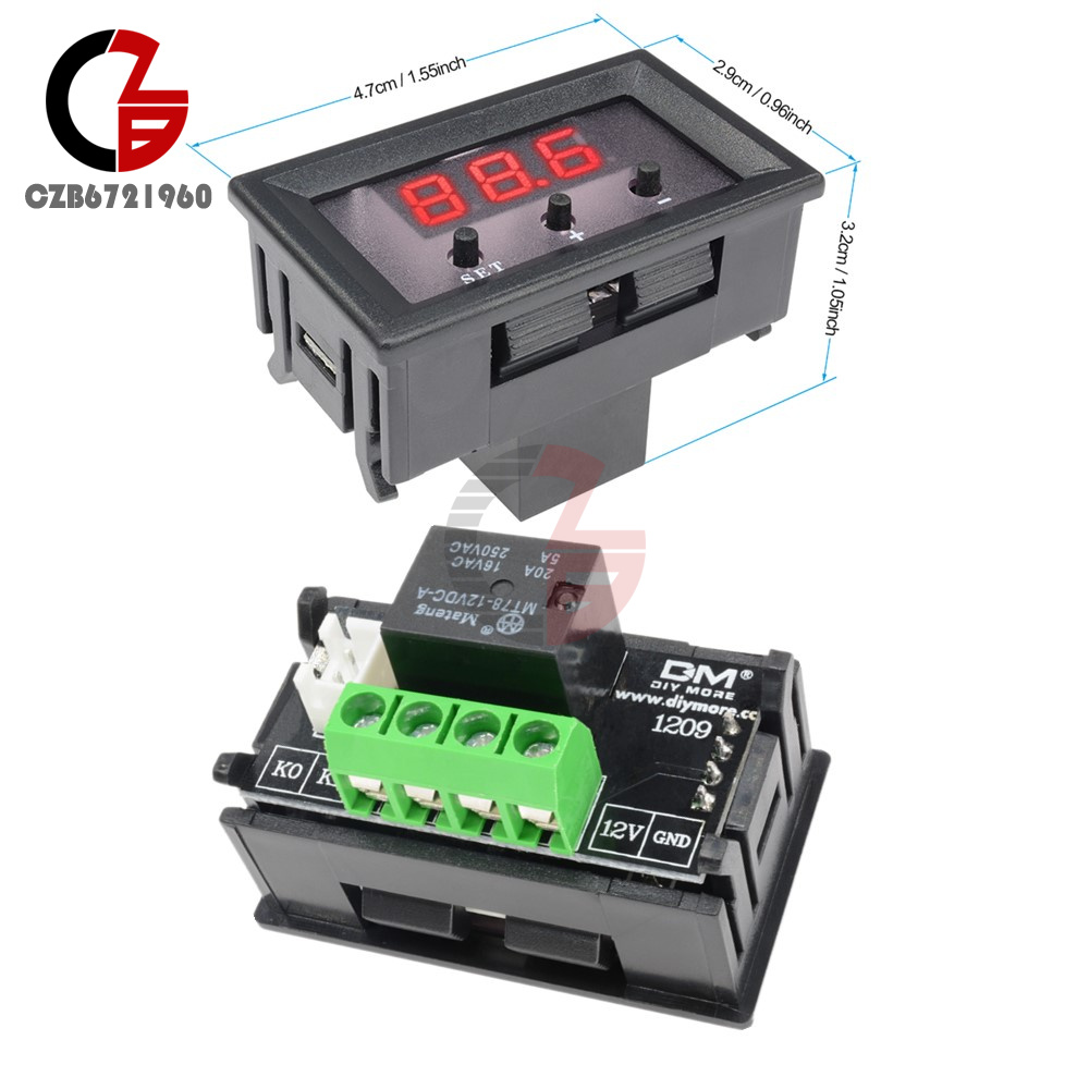 W1209WK W1209 Digital 12V Thermostat Temperature Controller w/ NTC ...