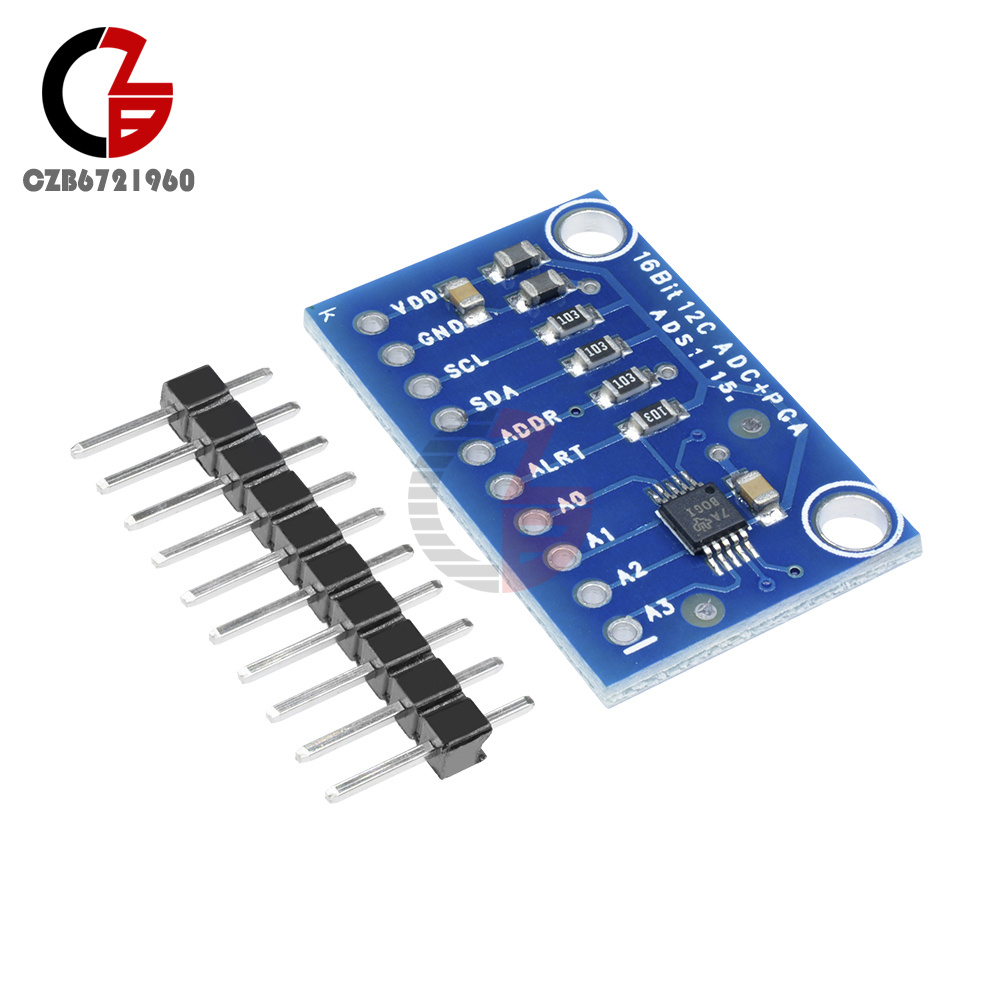 ADS1115 16-Bit I2C ADC+PGA Module 4 Channel Pro Gain Amplifier For ...