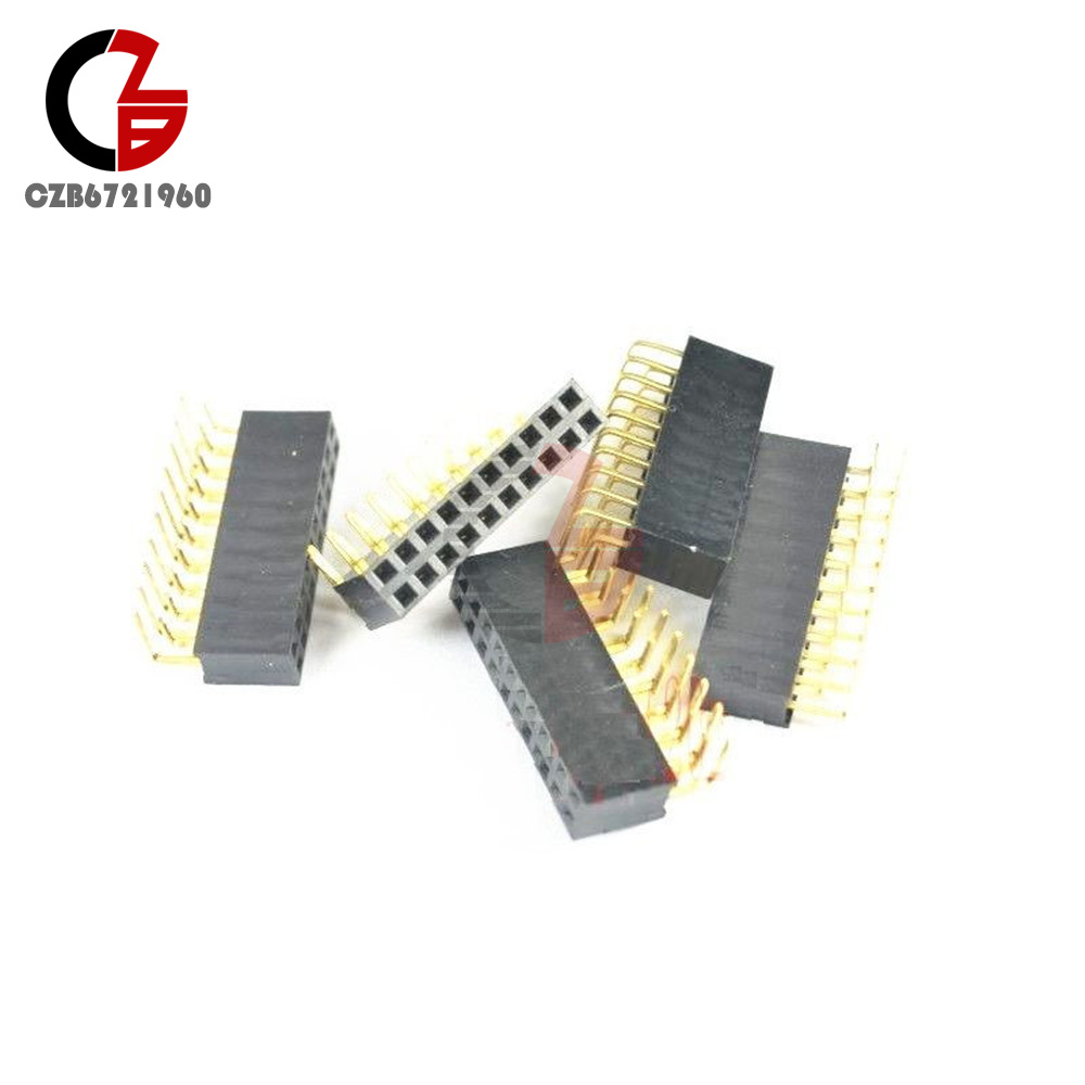 2x4~2x20 Pin Header 2.54mm Pitch Connector Right Angle Female Double ...