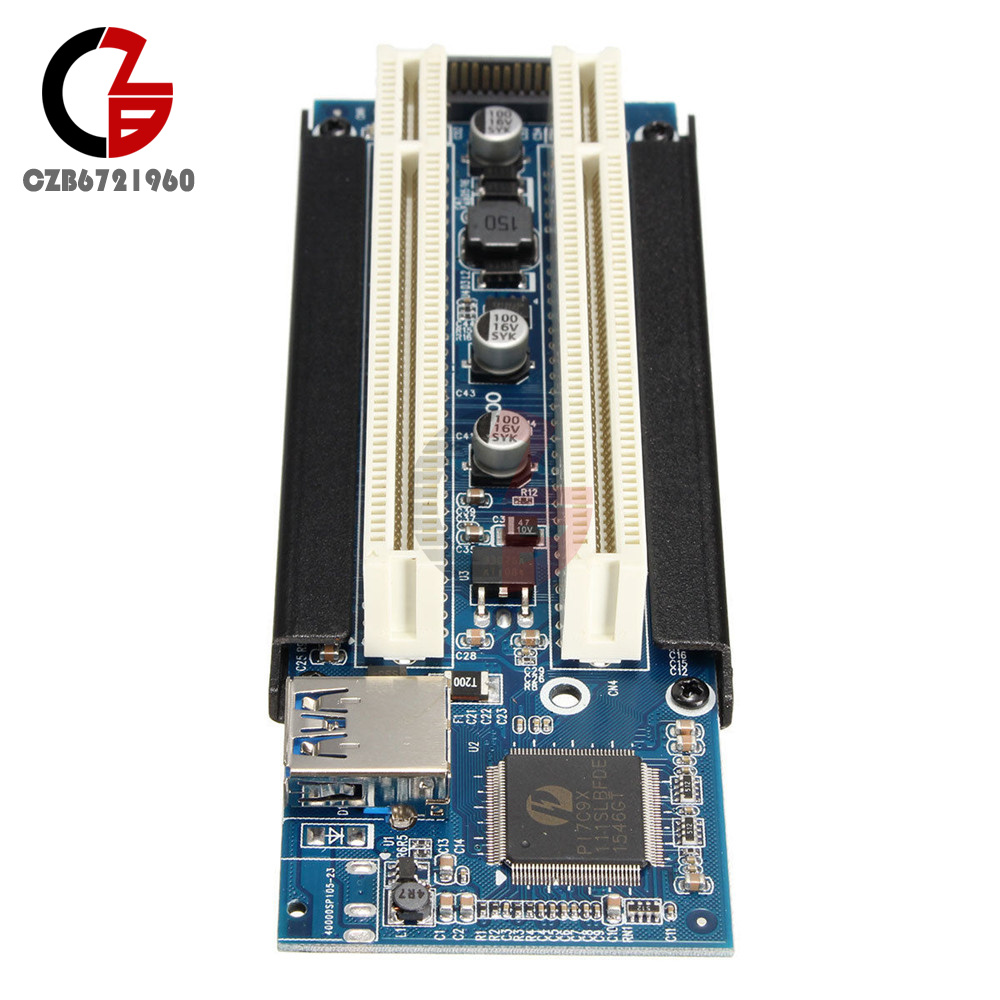 2 Sets USB 3.0 PCI-E Express X1 to Dual PCI Riser Card Slot Expansion Adapter | eBay