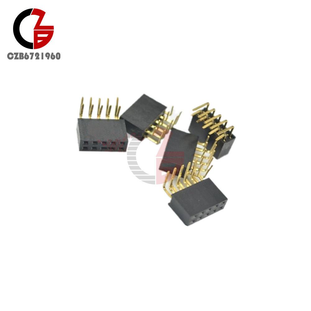 2x4~2x20 Pin Header 2.54mm Pitch Connector Right Angle Female Double ...