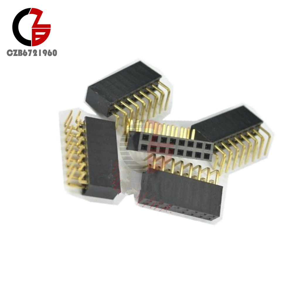 2x4~2x20 Pin Header 2.54mm Pitch Connector Right Angle Female Double ...