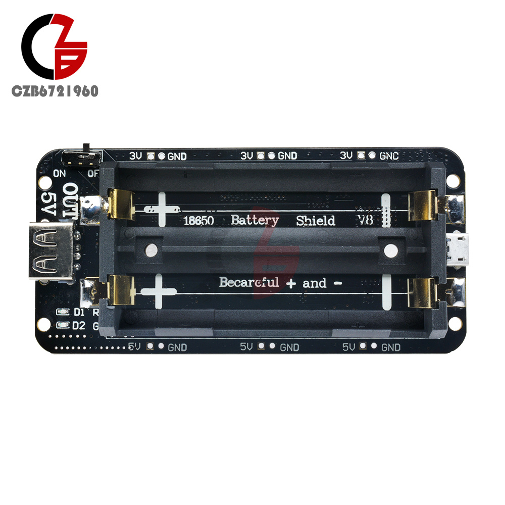 Mobile Power Bank Dual 18650 Battery Shield V8 35v For Wifi Esp8266 Esp32 Board Ebay 9593
