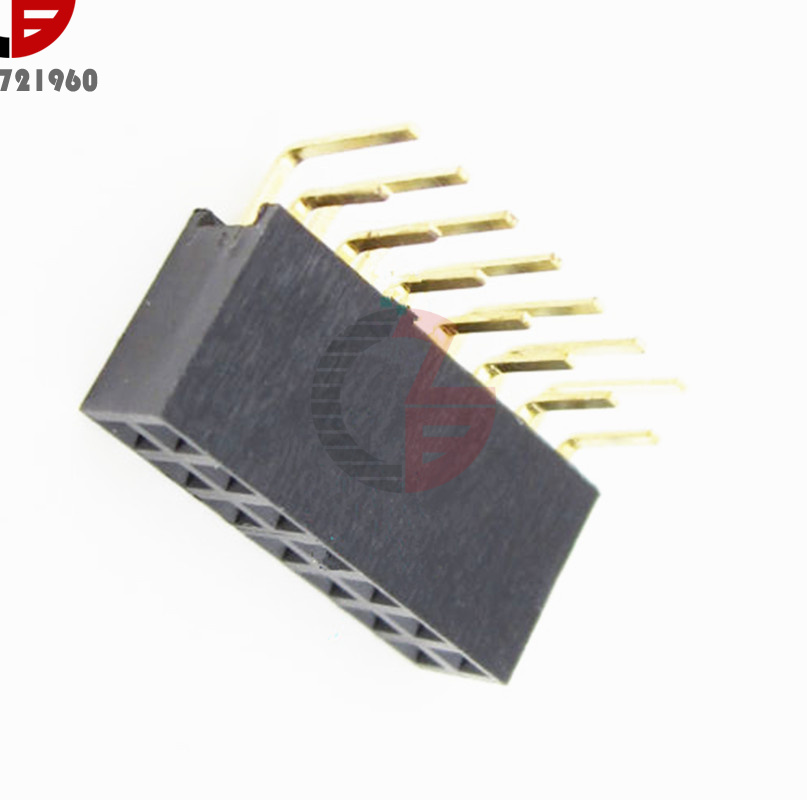2x4~2x20 Pin Header 2.54mm Pitch Connector Right Angle Female Double ...