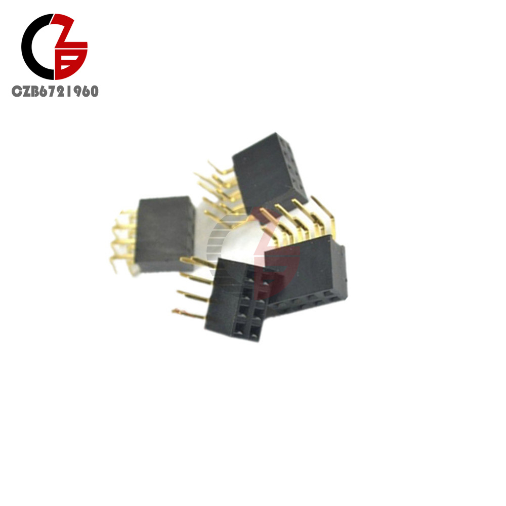 2x4~2x20 Pin Header 2.54mm Pitch Connector Right Angle Female Double ...