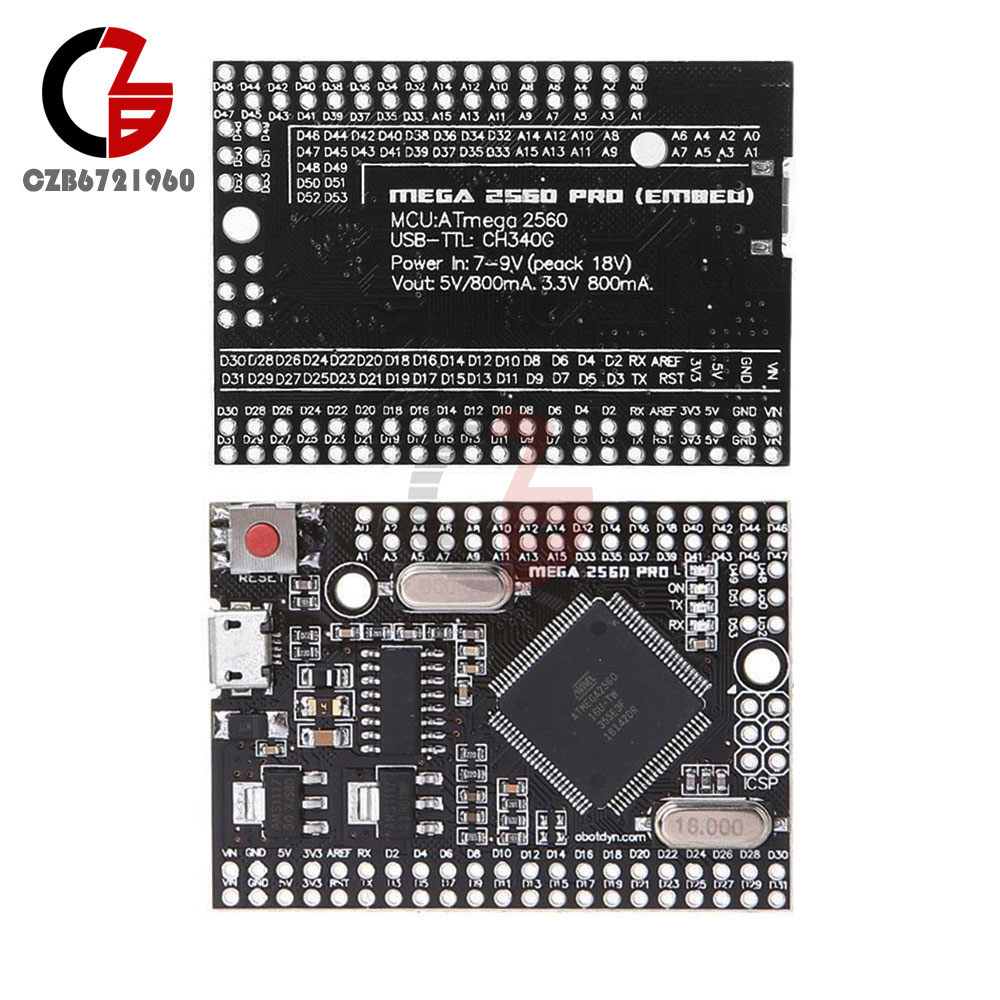 MEGA 2560 Pro Mini Embedded ATMEGA2560-16AU USB CH340G For Arduino Mega ...