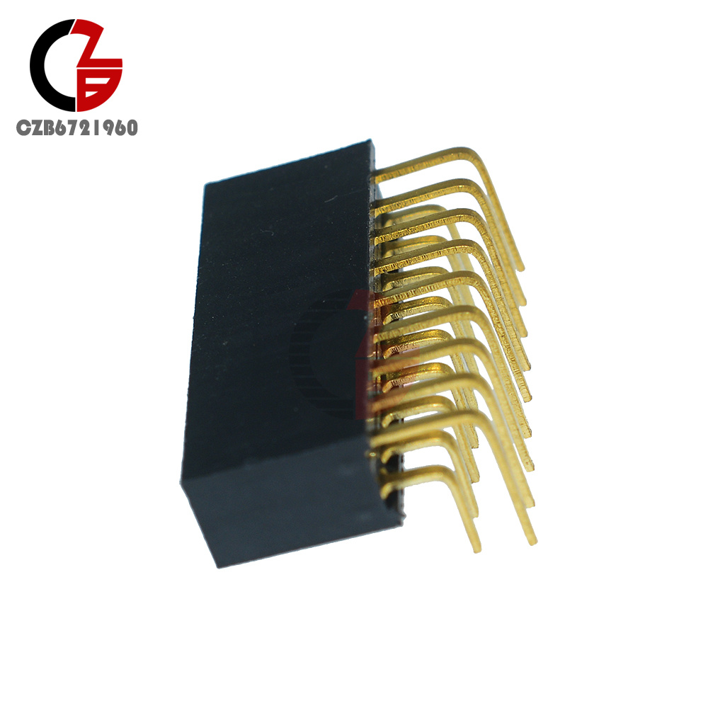 2x4~2x20 Pin Header 2.54mm Pitch Connector Right Angle Female Double ...