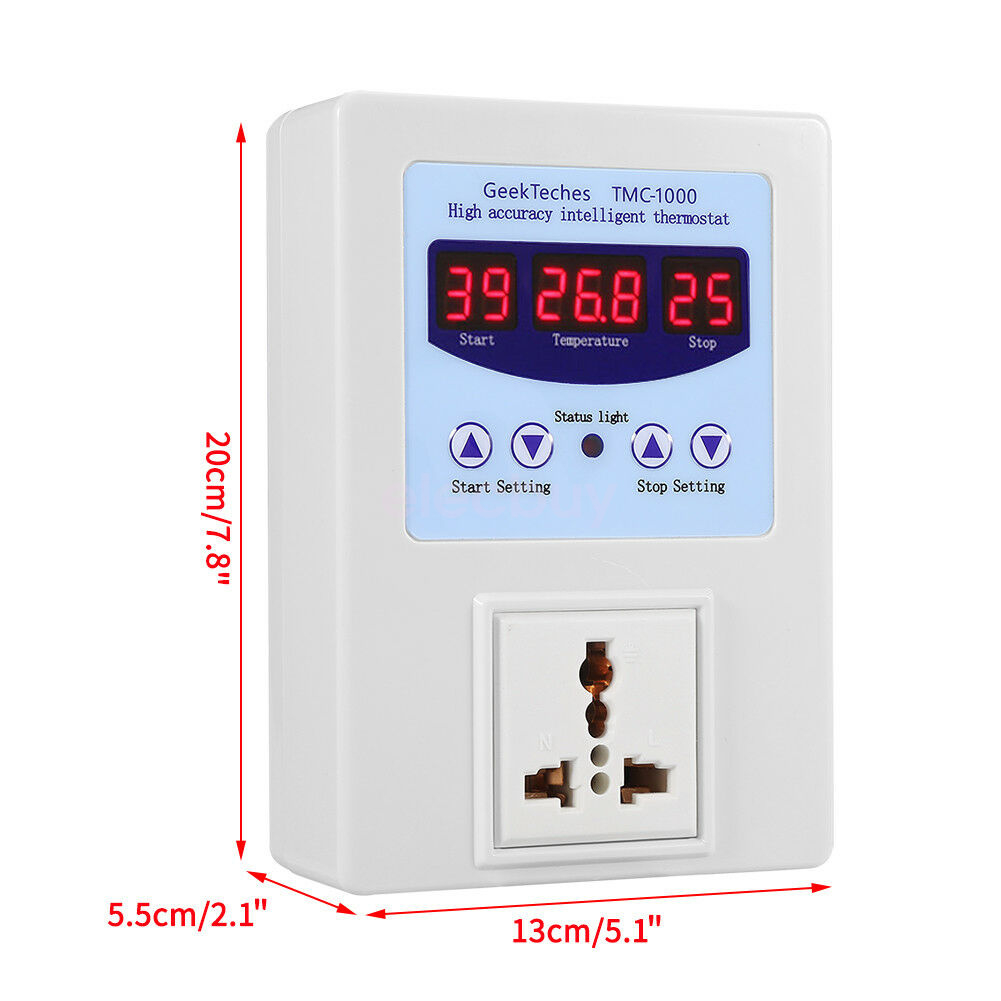 US plug Digital Temp Controller 110V 220V Temperature Sensor Thermostat ...