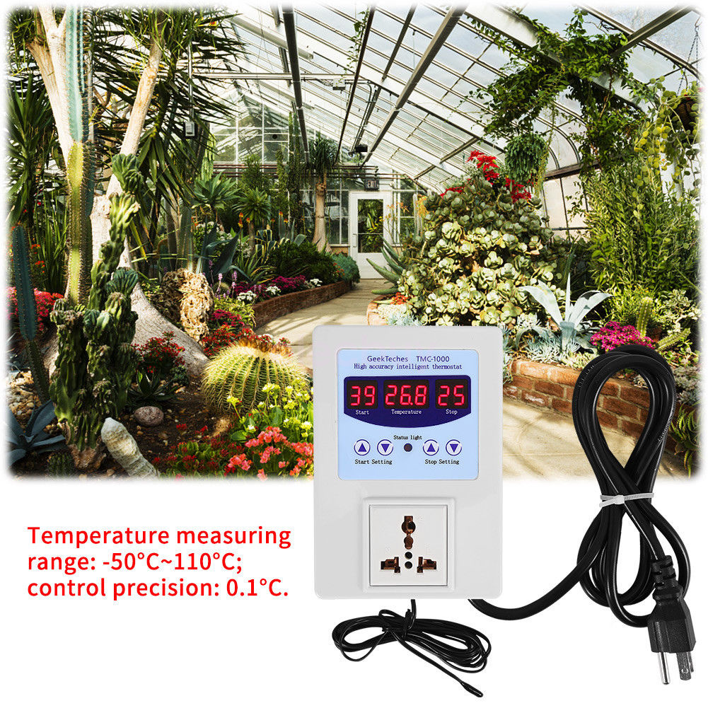 US plug Digital Temp Controller 110V 220V Temperature Sensor Thermostat ...