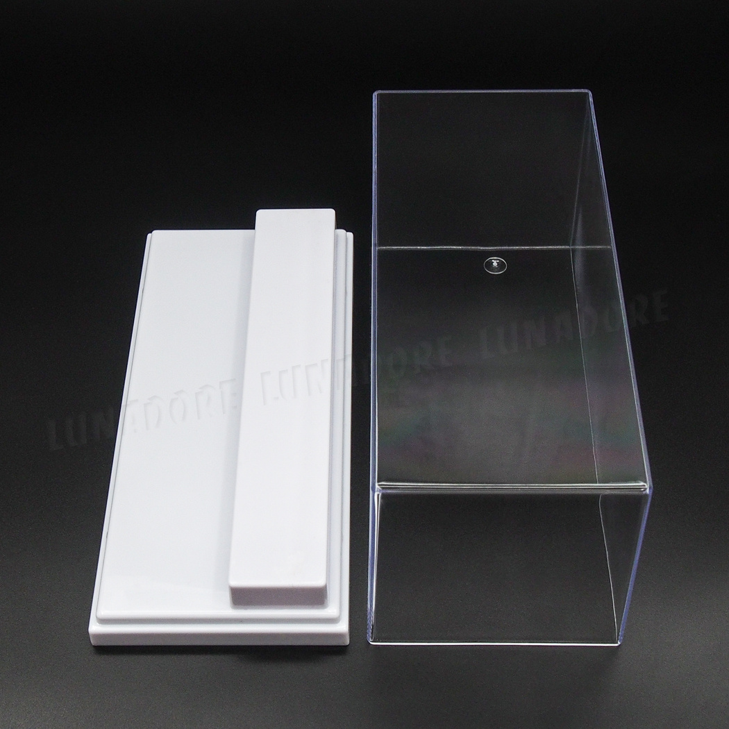 UK 20cm L Clear Acrylic Plastic Display Case White 2-Steps Box ... UK 20cm L Clear Acrylic Plastic Display Case White 2-Steps Box ...