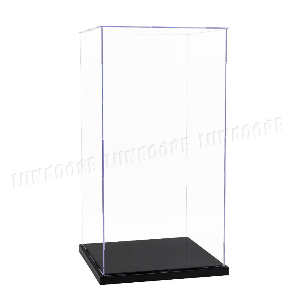 UK Acrylic Display Box 16" H Perspex Case Self-Assembly Plastic Base ...