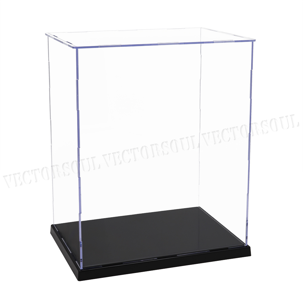 UK Acrylic Display Case Box 30cm H Plastic Self-Install Dustproof ...
