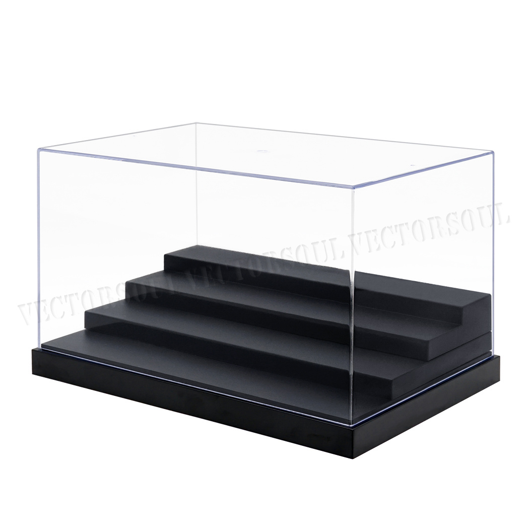 AU Clear Acrylic Display Case 4 Steps Plastic Base Box Dustproof ...
