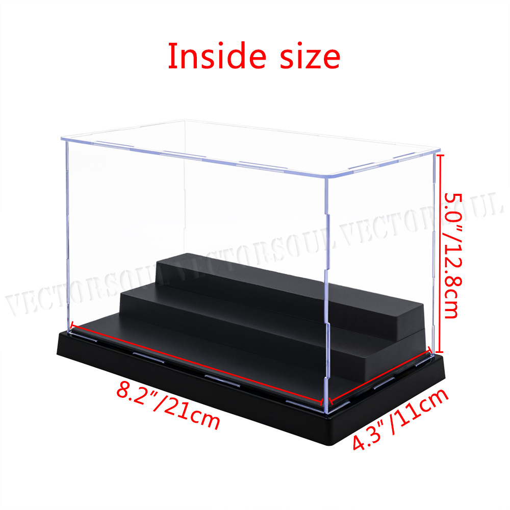 UK 22cm L Acrylic Display Box Perspex Case Plastic Base 3Steps ...