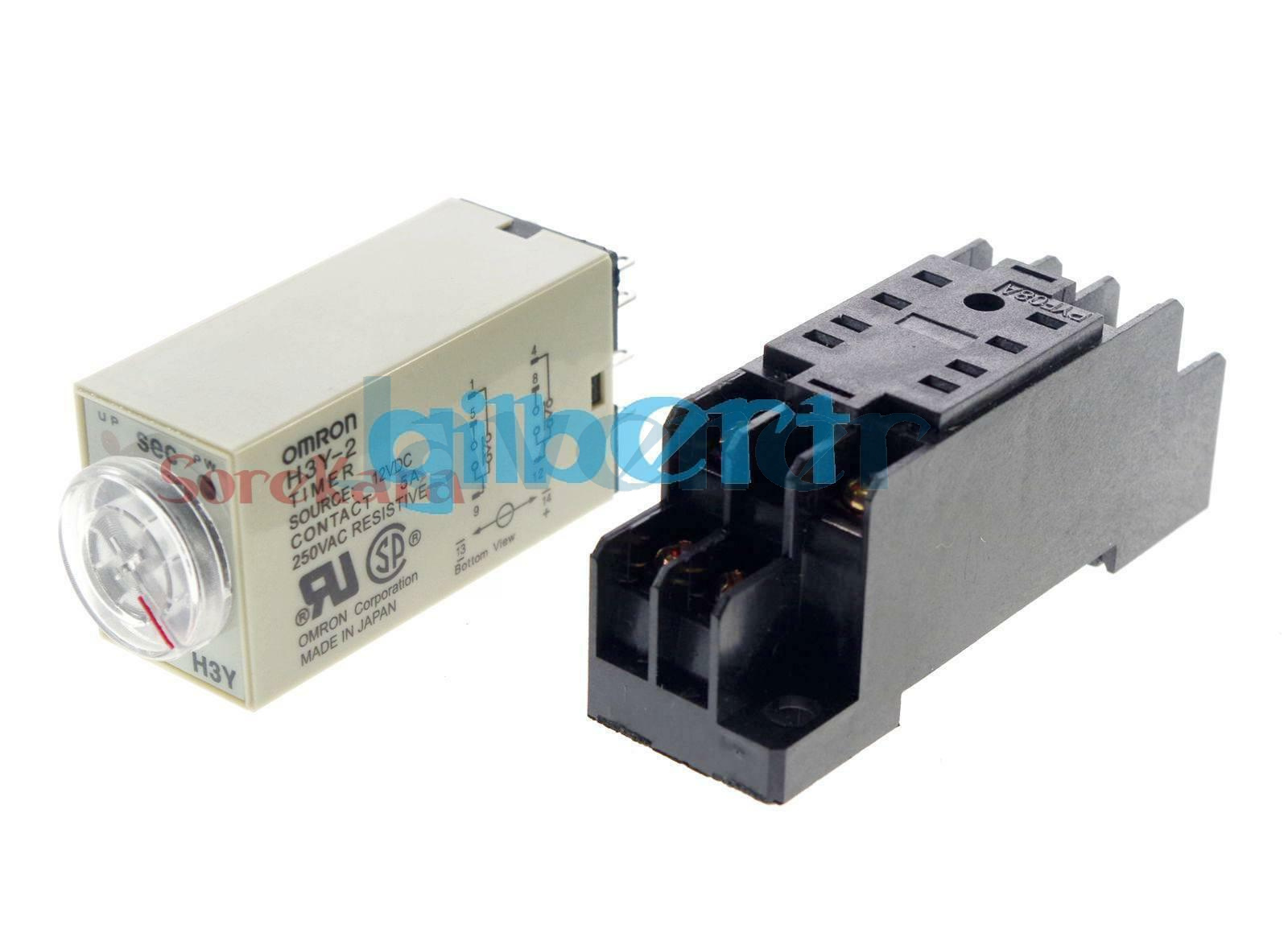 1 Sec To 60 Min Time Power On Delay Relay Timer H3Y-2 Solid-State DPDT ...