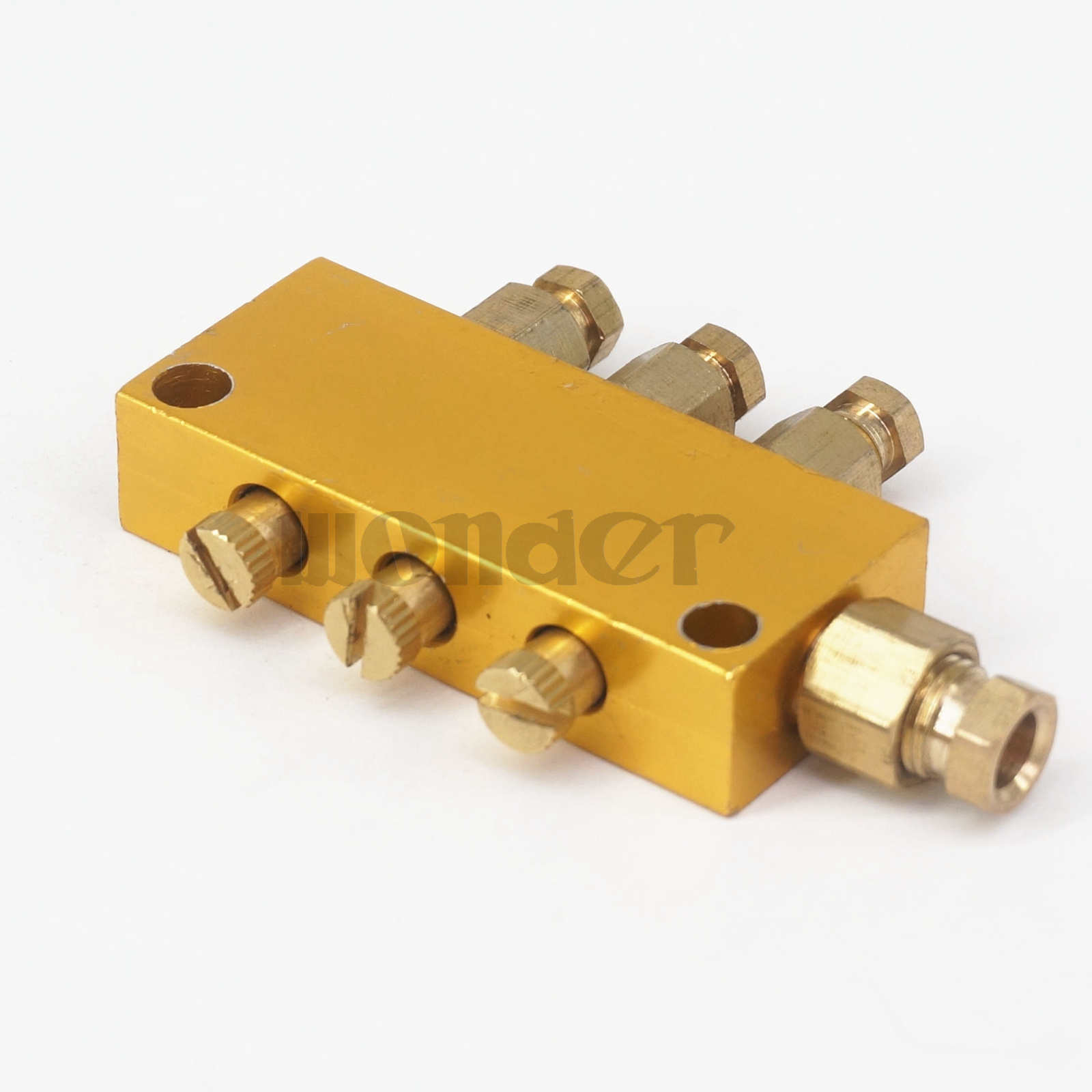 Aluminum 3 Way Adjustable Lube Distributor Value Manifold Block 6mm in ...
